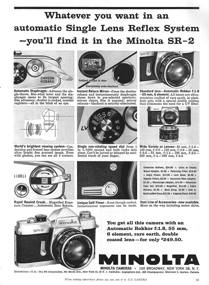 Minolta Analog SLRs: Die SR-Modellreihe - Digitalkamera-Museum